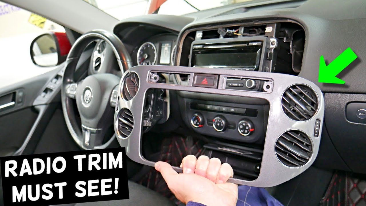 VW TIGUAN DASH RADIO TRIM REMOVAL REPLACEMENT 2008 2009 2010 2011 2012 ...