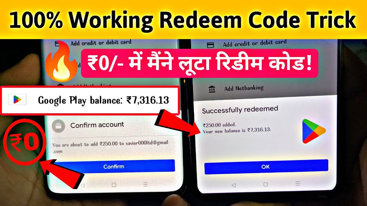 (100% Working Trick) Free Redeem Codes for playstore at ₹0/- | How to ...