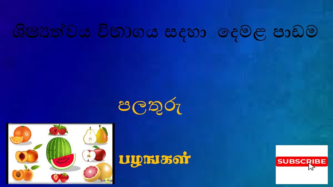 Fruits names in tamil/Learn about fruits/Kids learning videos/Tamil ...