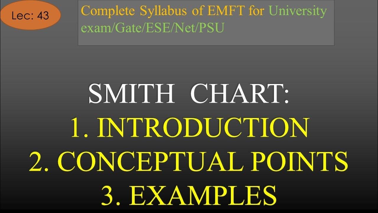 Introduction to Smith Chart and Key Points | EMFT | R K Classes | Lec ...