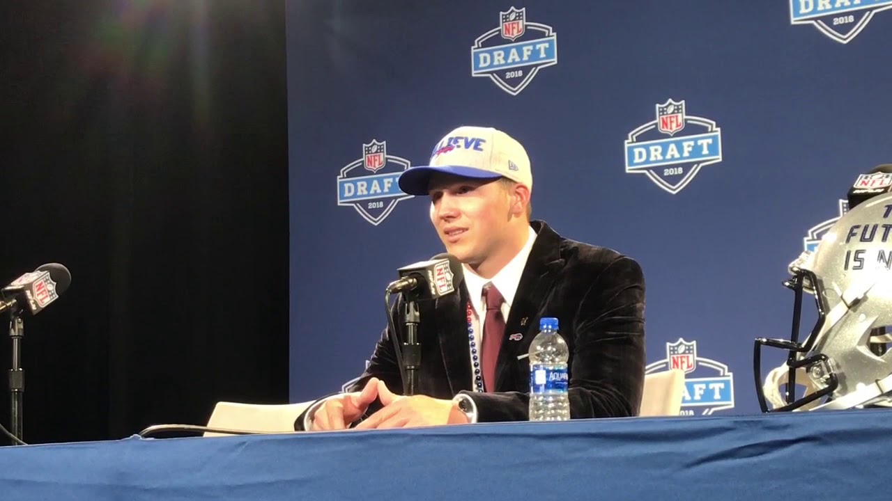 Josh Allen talks to media after being drafted by Buffalo Bills - YouTube