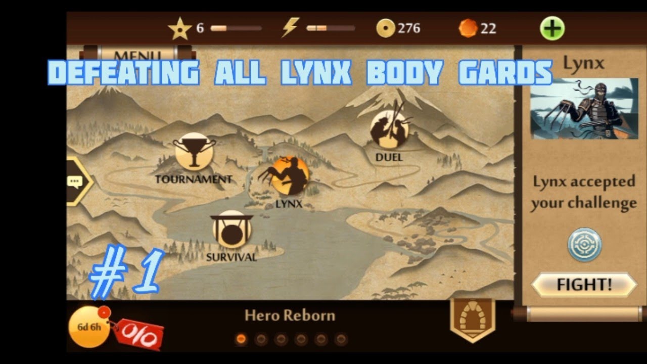 defeating all lynx body gards in shadow fight 2 #1 - YouTube