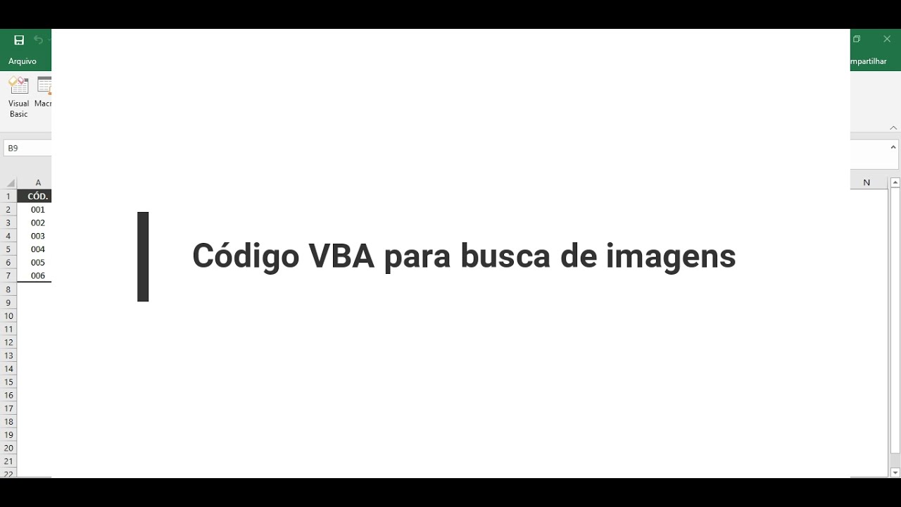 Código VBA para buscar imagens - YouTube