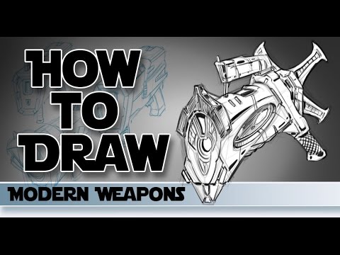 How to Draw Modern Weapons Tutorial - YouTube