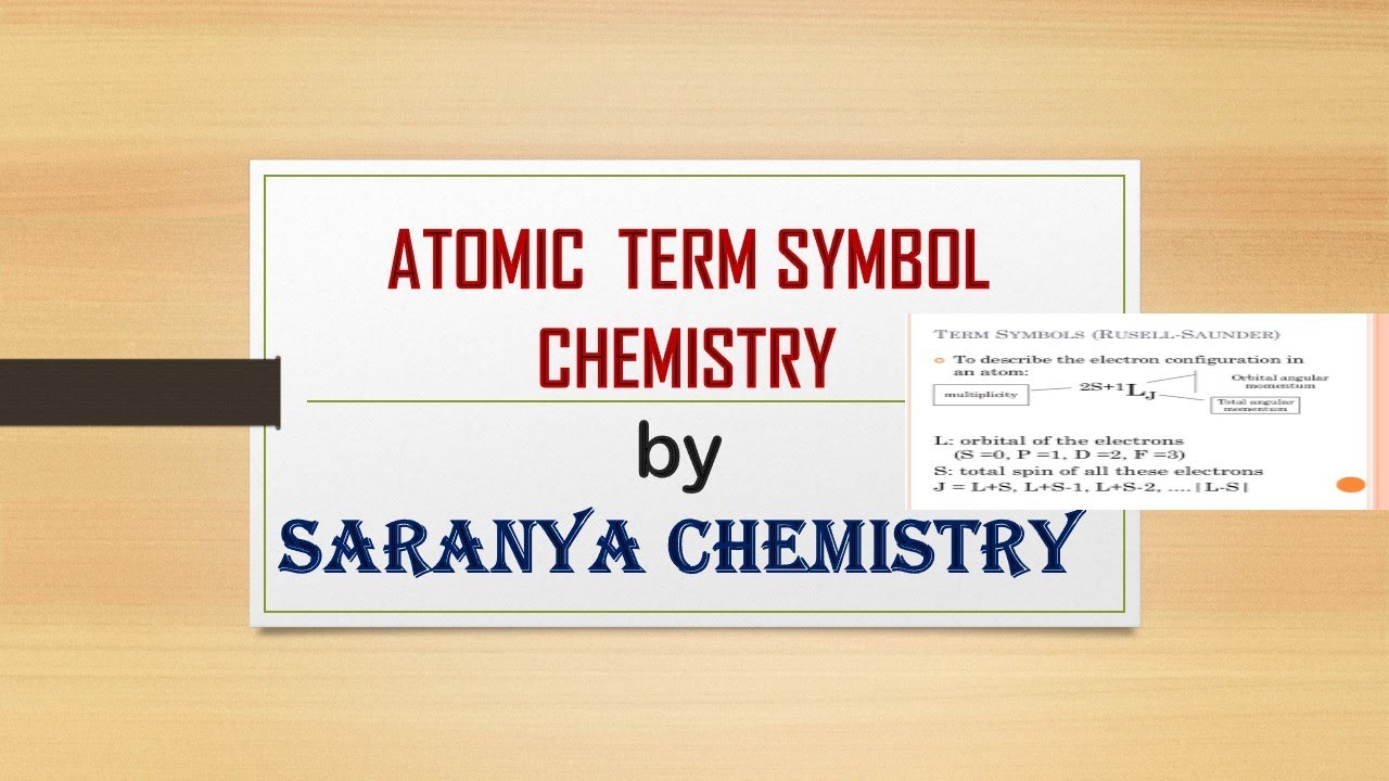 Atomic term symbol based on quantum mechanics by Saranya Chemistry ...