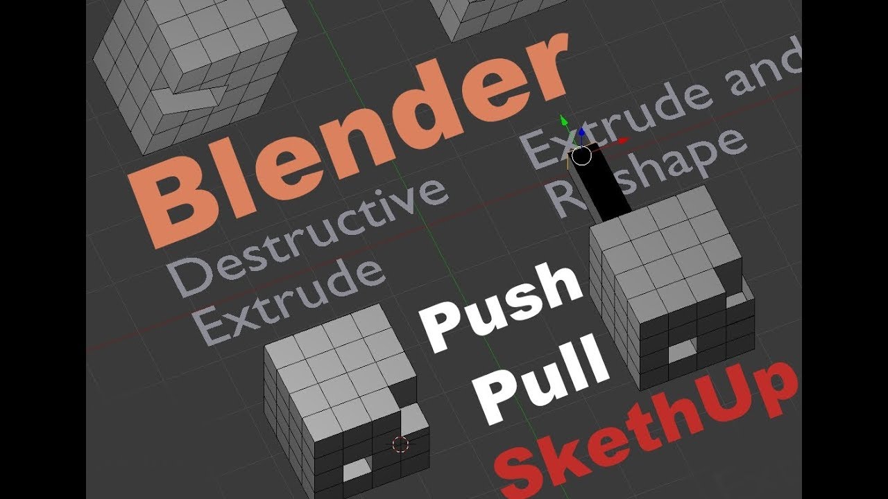 Blender Destructive Extrude, a better Push/Pull addon like in SketchUp ...