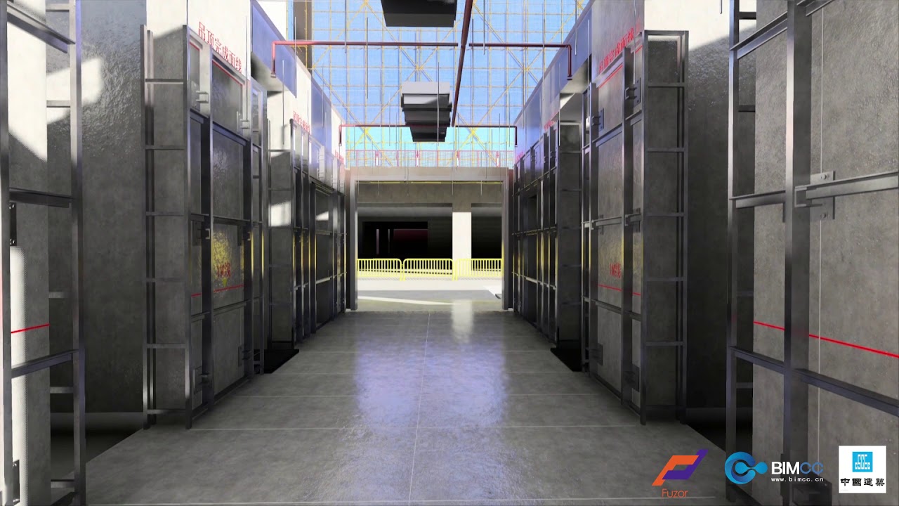 Lift Lobby Construction Sequence Simulation - YouTube