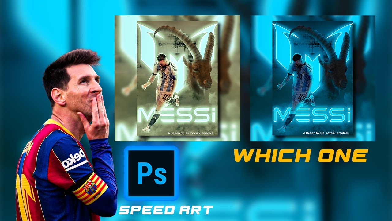 Messi Poster Design In Photoshop | BOYAAK - YouTube