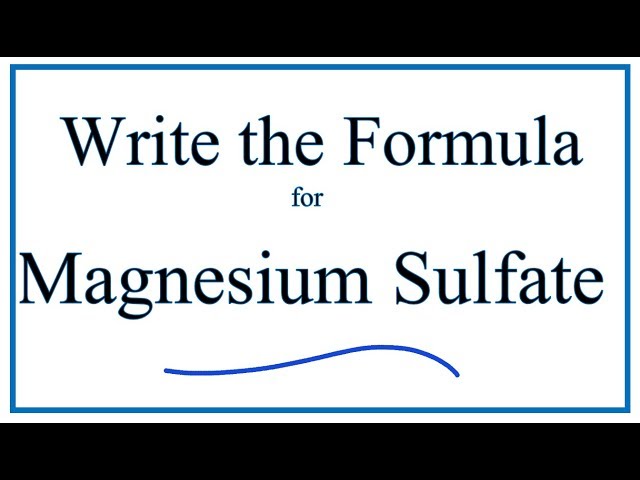 Magnesium Sulfate Structure 3d