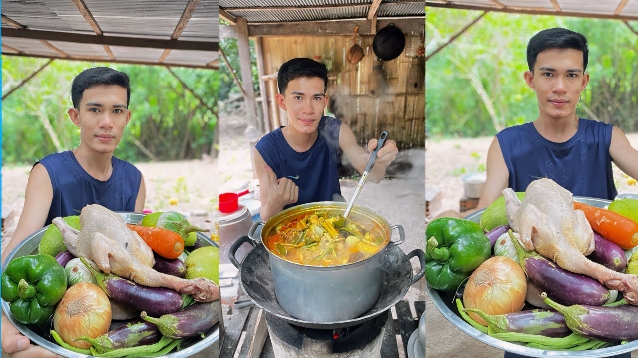 Cook Curry Soup in with vegetables | chicken soup-Chea Cooking - YouTube