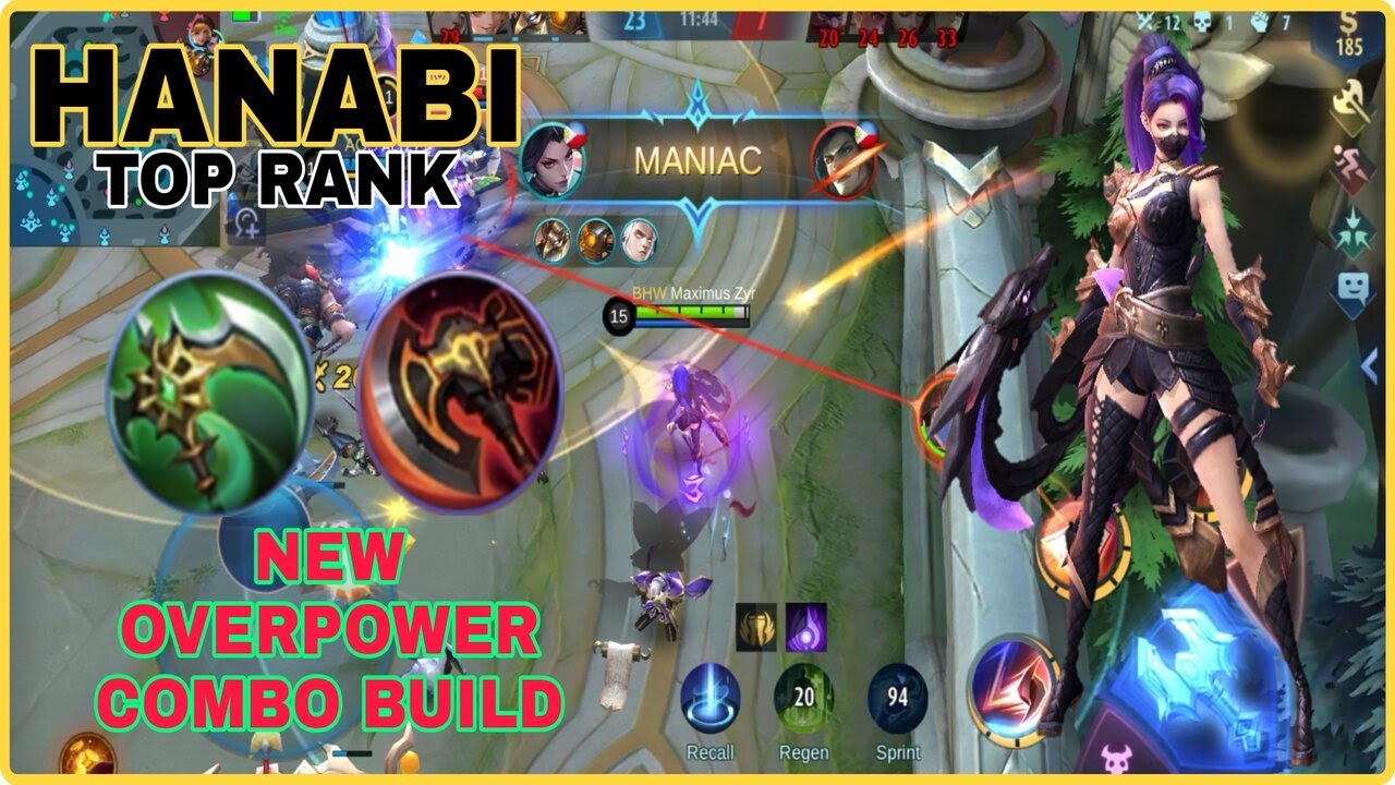 NEW BUILD!! HANABI OP? MANIAC UNSTOPPABLE! BEST COMBO BUILD - WAR AXE ...