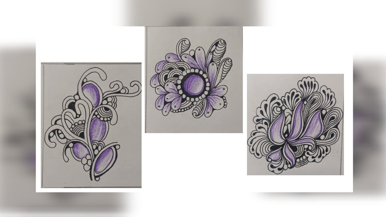 3 Tangle pattern |Zentangle for beginners #zentangle #pattern - YouTube