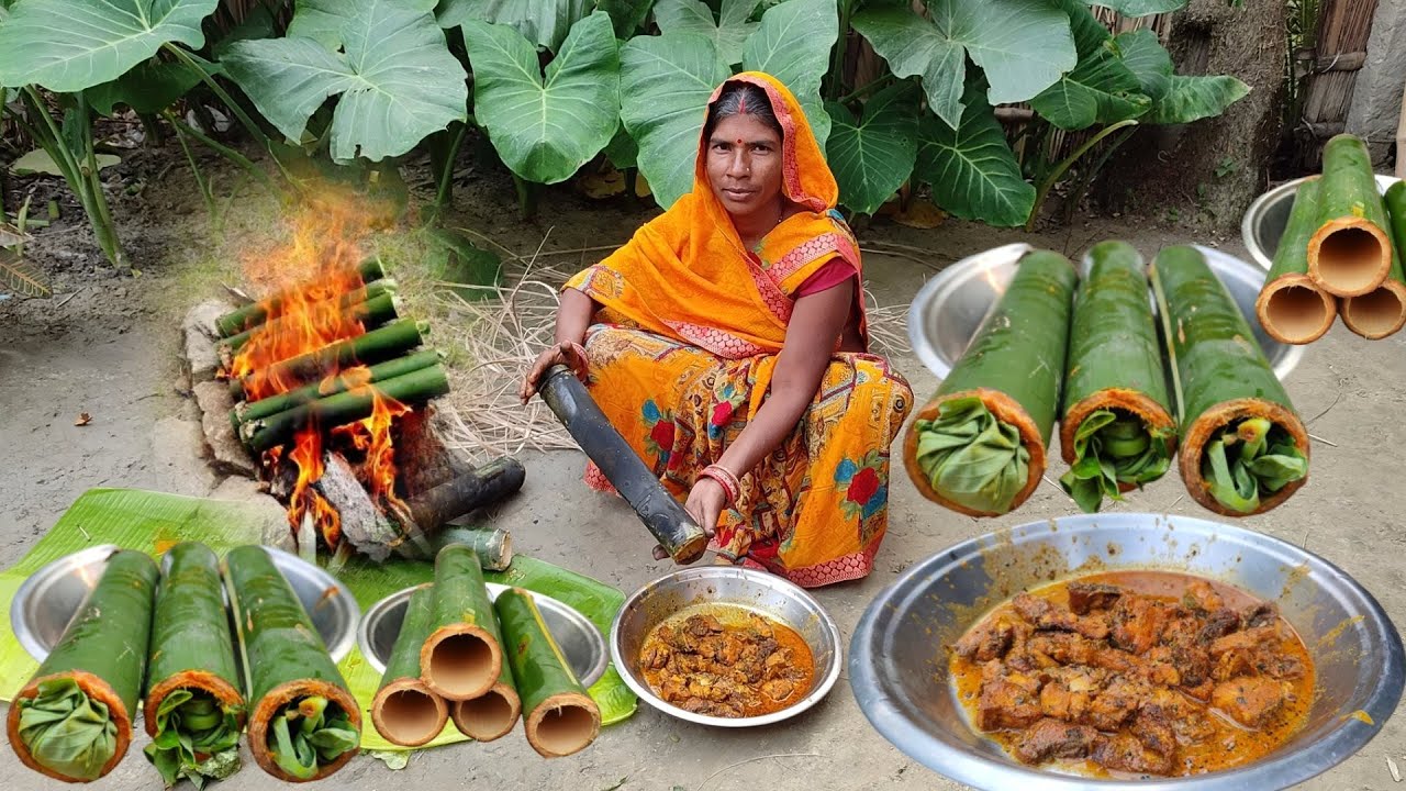 bamboo fish curry,bamboo Machli recipe village in style,bamboo with ...
