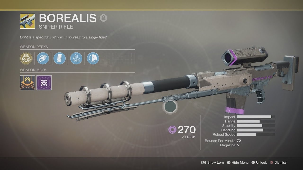 Destiny 2 - EXOTIC: Gun - Borealis - Sniper - Gameplay - YouTube