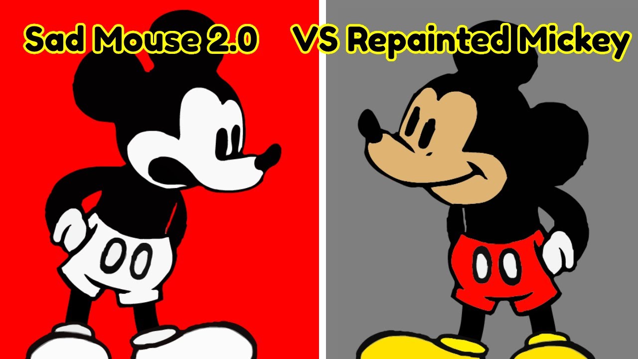 (NEW FNF MOD) Sad Mouse 2.0 VS Repainted Mickey - YouTube