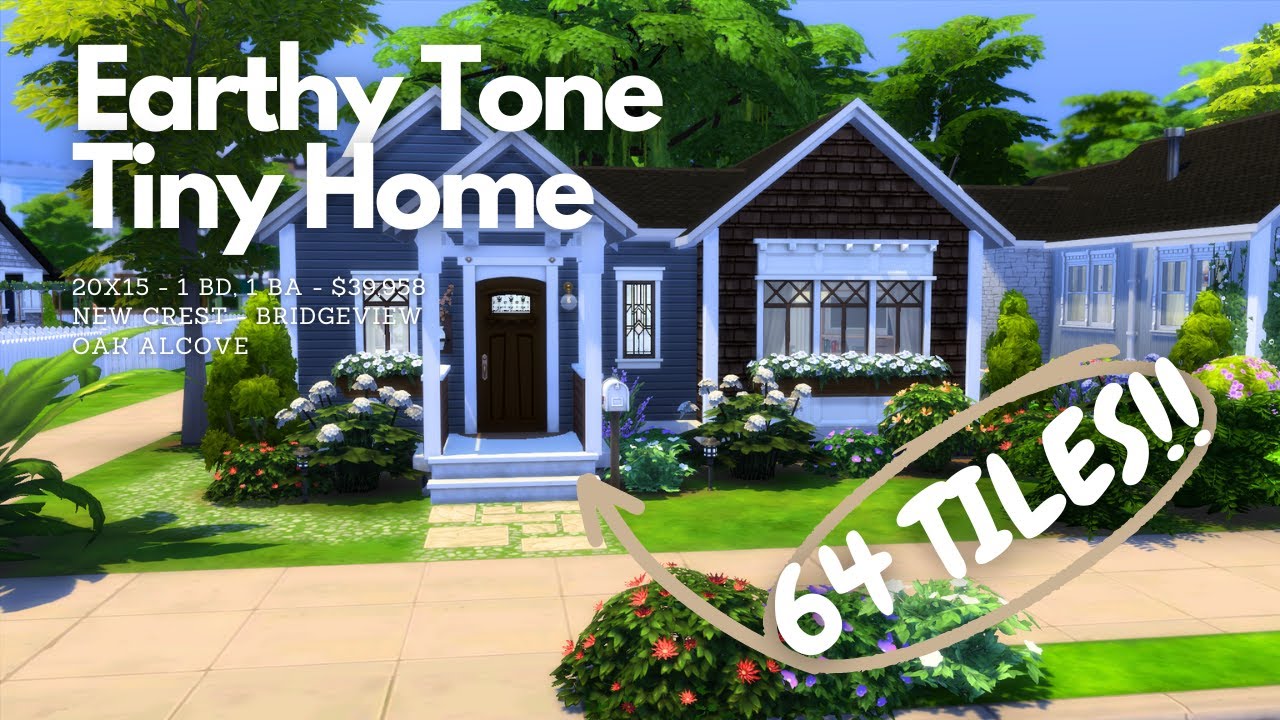 EARTHY TONE TINY HOME 🏡 - All Voice, Still Vibes - Sims 4 Speed Build ...