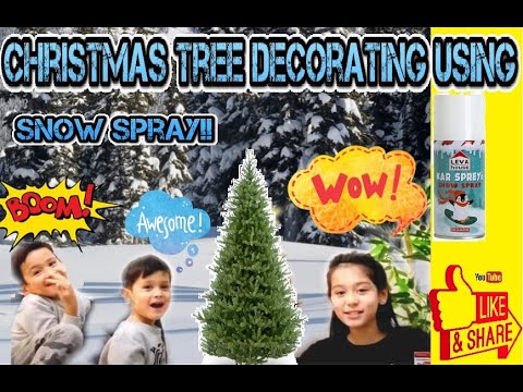 DIY Christmas Tree Decorating using Snow Spray!! | Jaika & Brothers - YouTube