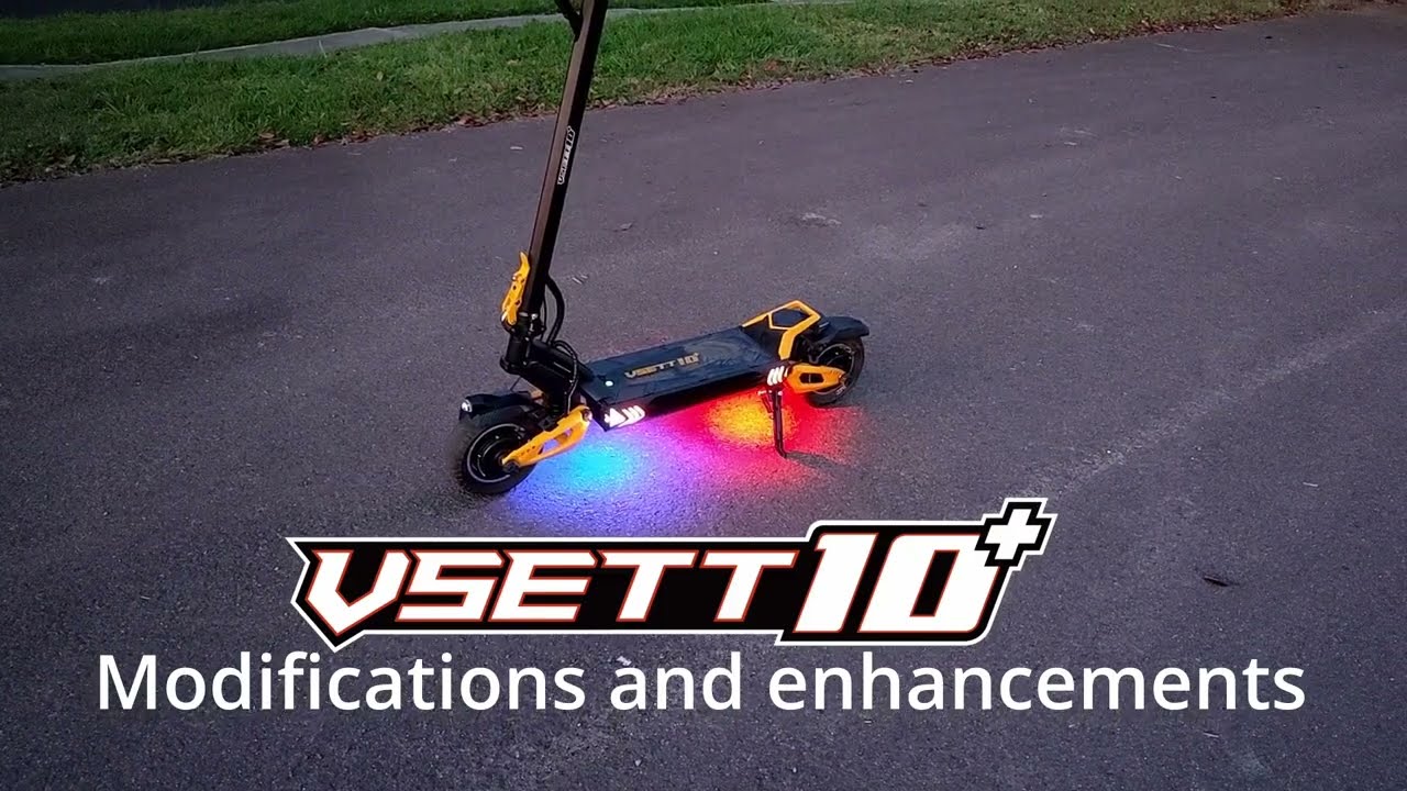 VSETT 10+ electric scooter modifications and enhancements - YouTube