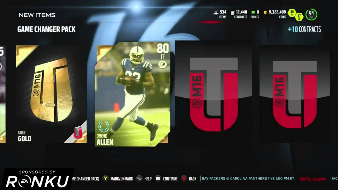 Madden 16 Ultimate Team-Game Changer Bundle! Mcnabb Item Topper!-Madden ...