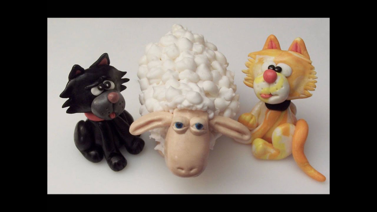 Very Silly Gumpaste Cats and Sheep - YouTube