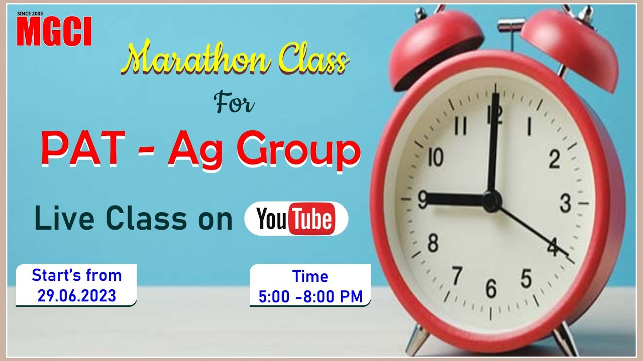 Marathon Class for PAT AG-1,2,3 Group - YouTube
