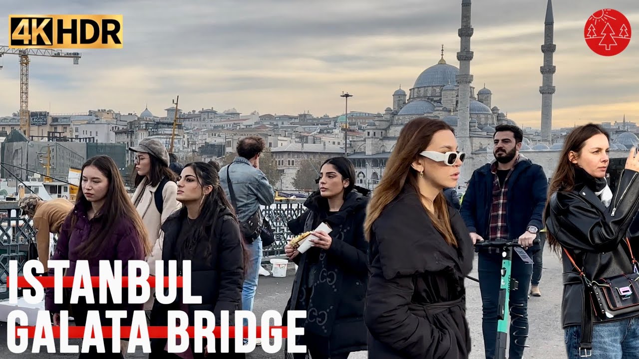 Walking Tour Around Galata Bridge Istanbul 4K HDR - YouTube