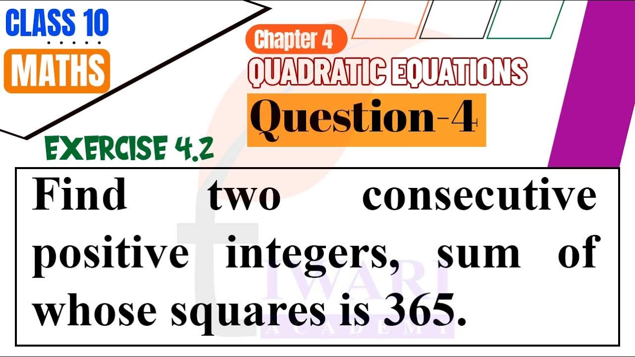 NCERT Solutions for Class 10 Maths Chapter 4 Exercise 4.2 Question 4 ...