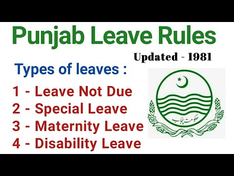 Types of Leaves ( Punjab Leave Rules -1981 Updated ) - YouTube