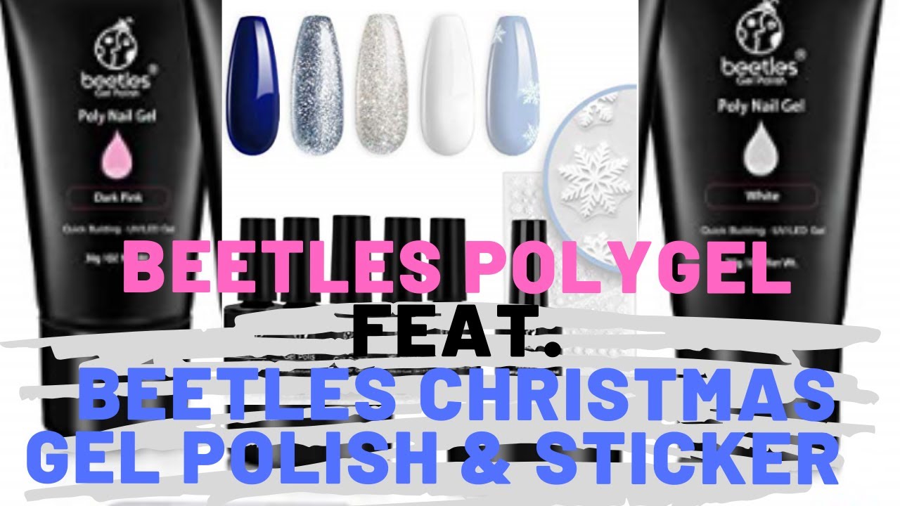 Beetles Christmas Nails Part 2: Polygel & Nail Art - YouTube