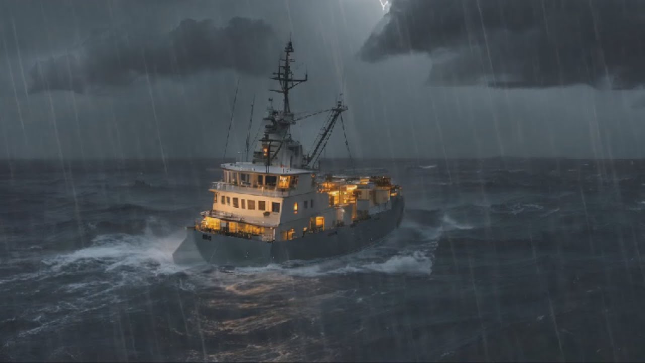 The heavy rain in the ocean is scary #heavyrain #scary #ocean #relaxing ...