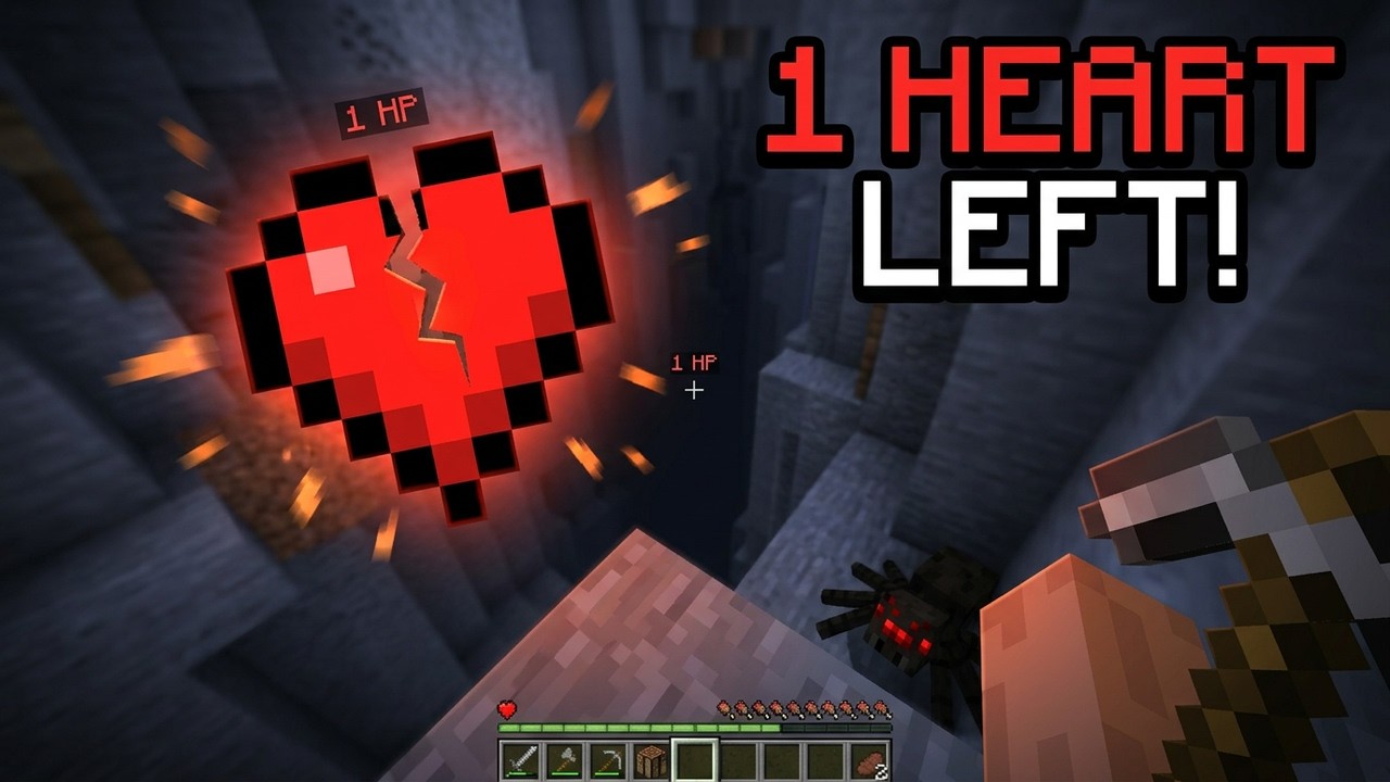 Minecraft 1 Heart Challenge - This Was Insane - YouTube