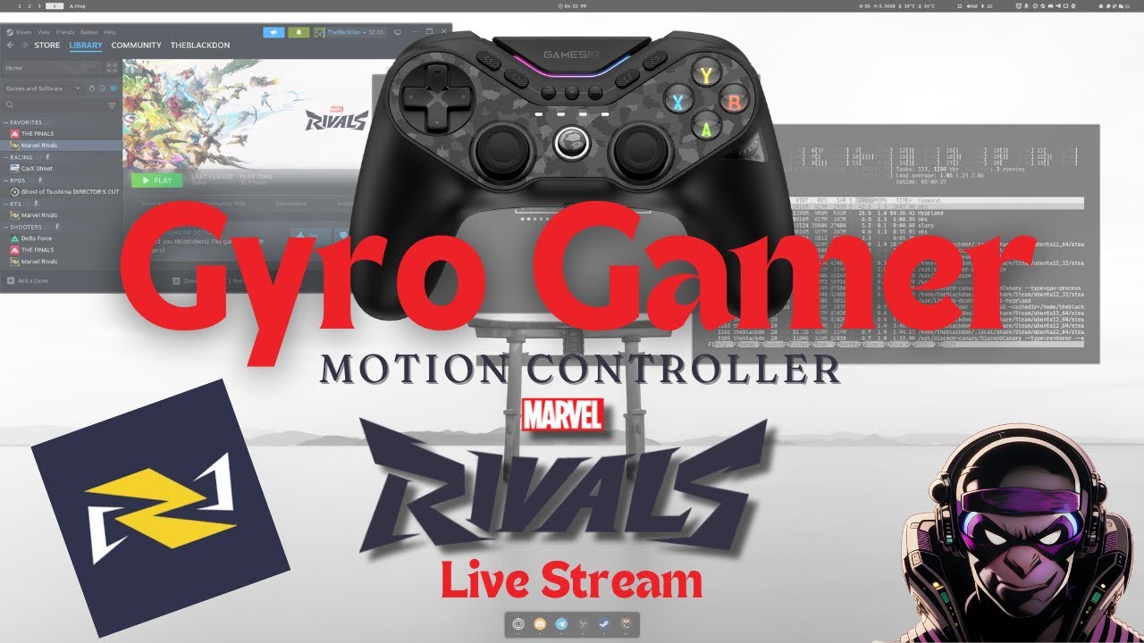 Linux Gamer Streaming Marvel Rivals Using Motion Controls (Controller ...