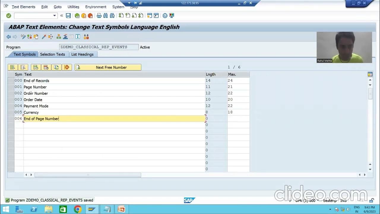51 Abap Programming Classical Report Events End Of Page Part1 Youtube