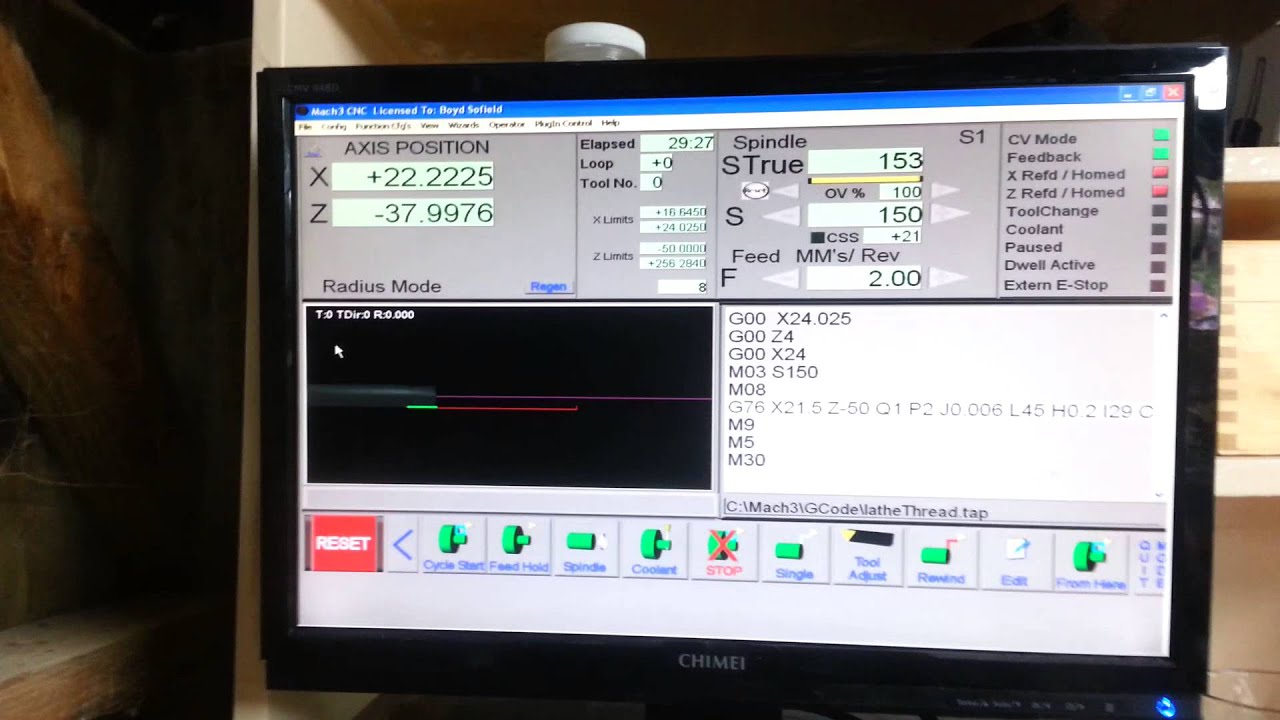 DIY CNC Lathe PVC Threading - YouTube
