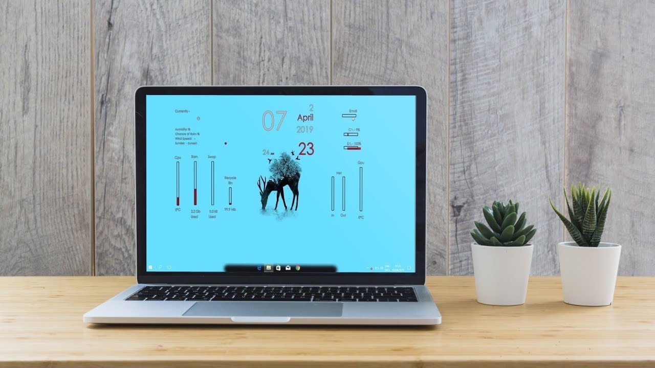 Minimalist theme for Windows 10 || rainmeter and rocket dock - YouTube