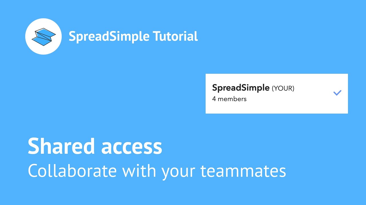 Shared access | SpreadSimple - YouTube