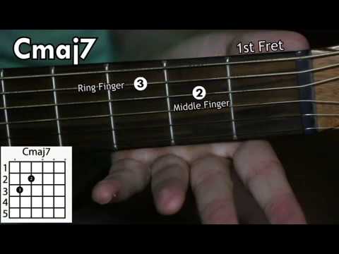Learn how to play the CMAJ7 CHORD on the ACOUSTIC GUITAR - YouTube