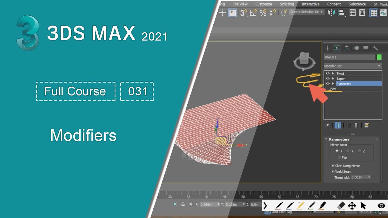 031 - مقدمة في الموديفايرز | دورة الماكس - What is Modifiers | 3ds Max - YouTube