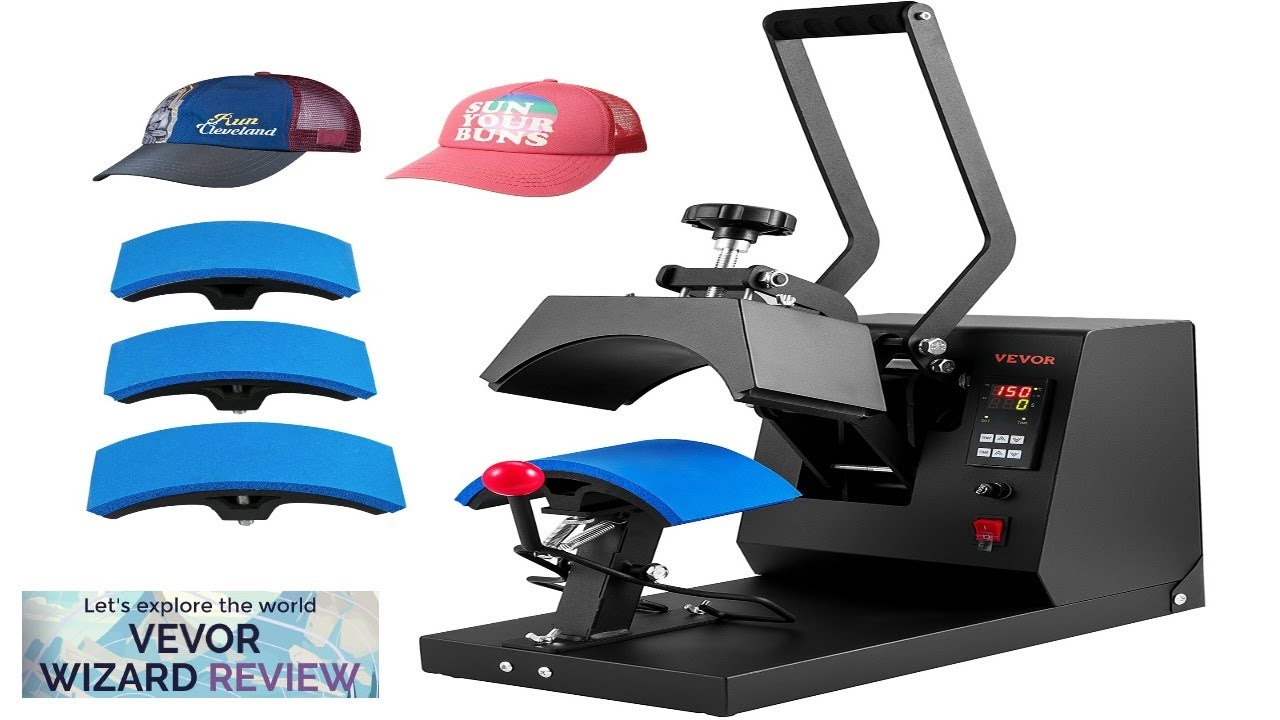 VEVOR Hat Heat Press 4-in-1 Cap Heat Press Machine 6x3inches Clamshell ...