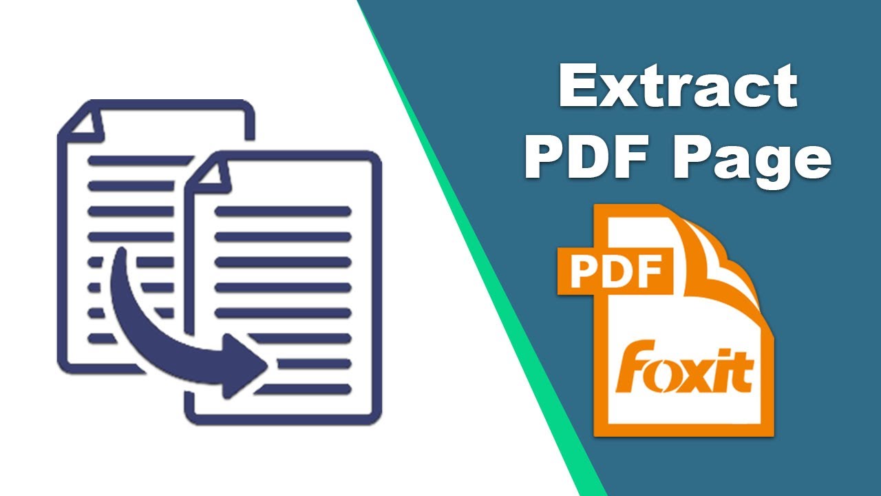 How to extract pdf pages in Foxit PDF Editor - YouTube