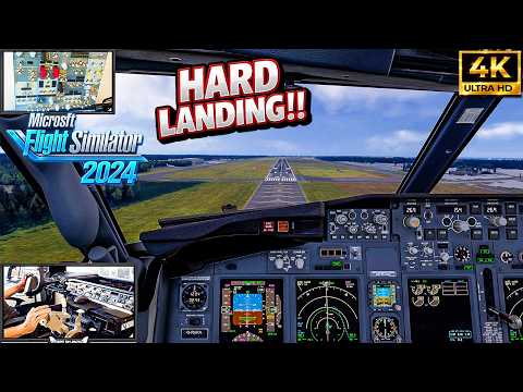 MSFS 2024 | HARD LANDING at Düsseldorf! Full Flight from Tangier | PMDG 737-800 | 4K