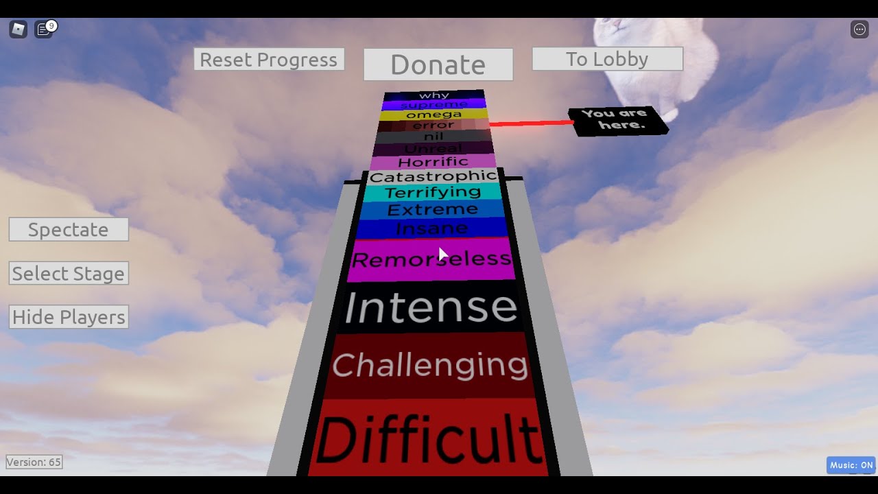 RNG Difficulty Chart Obby stream: grinding until i complete the obby ...