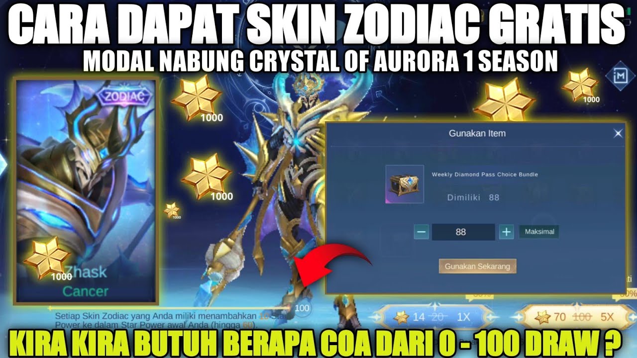 BUTUH BERAPA COAA?! Cara Dapat Skin Zodiac Zhask Cancer Modal Coa ...