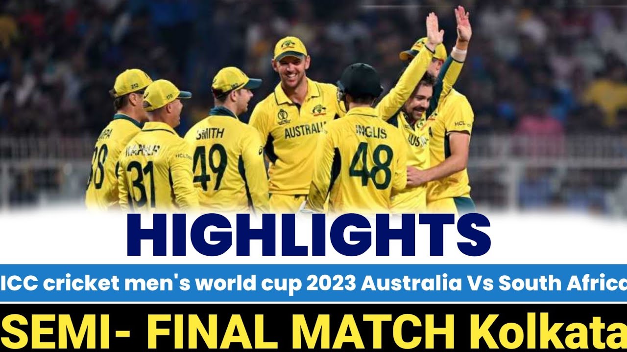 ICC cricket men's World Cup semi final 2|Australia Vs South Africa ...
