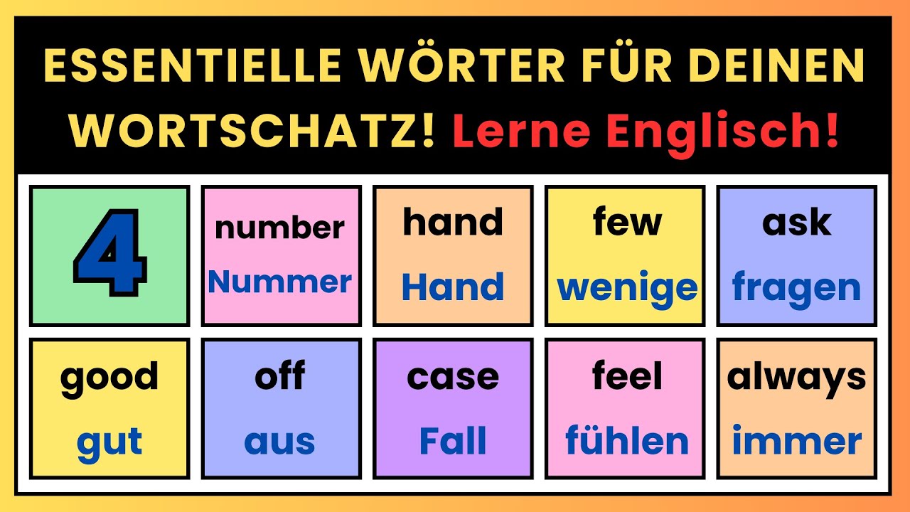 4:Erweiter dein Englisch: 50 essentielle Wörter mit deutschen ...