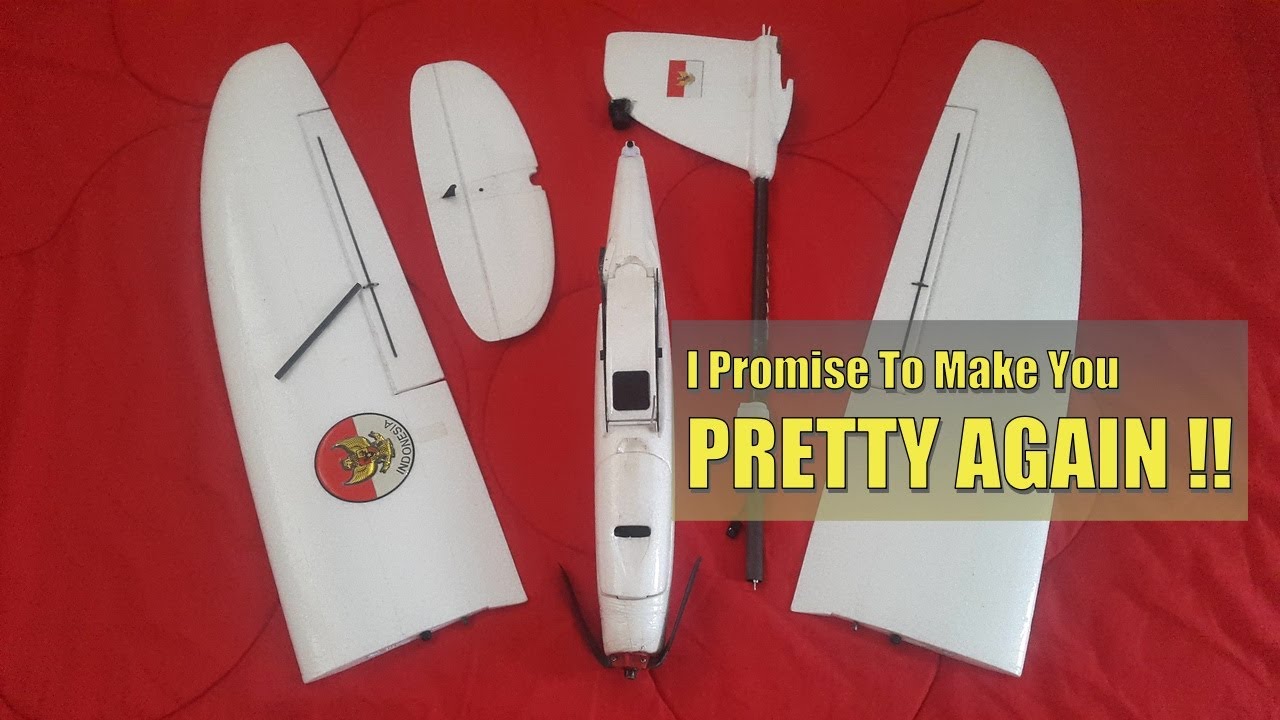 Repairing Crashed Rc Plane (PART 1) feat Eachine Razor 1200mm - YouTube