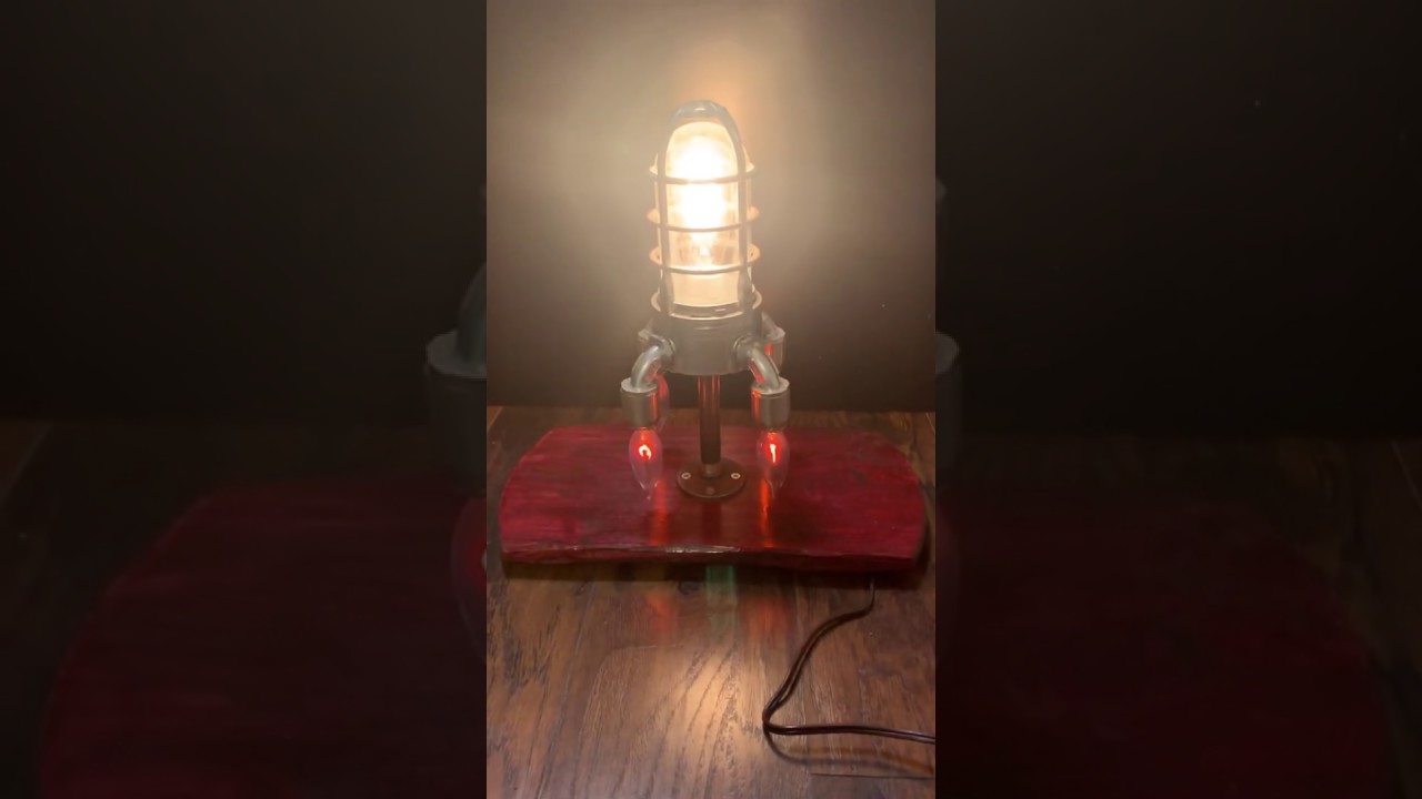 Custom Made Rocket Ship Lamp With Flickering Flame Bulbs 1 Of A Kind ...