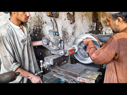 Truck Flywheel Resurface | Flywheel polish with Lathe machine - YouTube