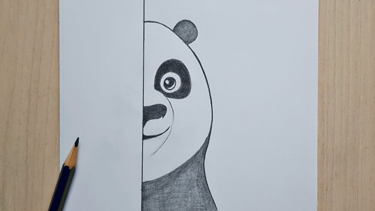 How to draw a Panda | Panda Po step by step | Easy drawing sketch - YouTube