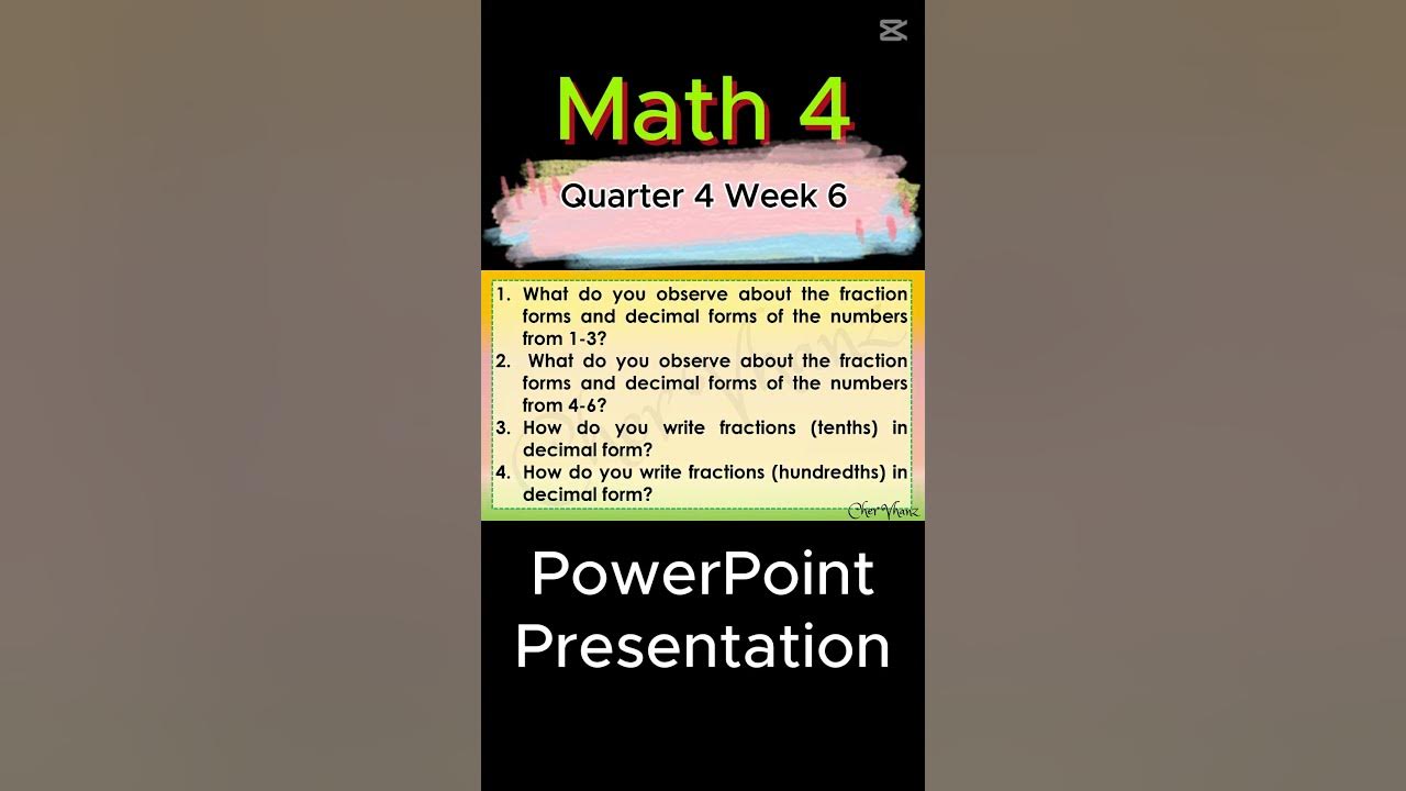 Math 4 Quarter 4 Week 6 - MATATAG Curriculum PowerPoint Presentation #matatagcurriculum - YouTube